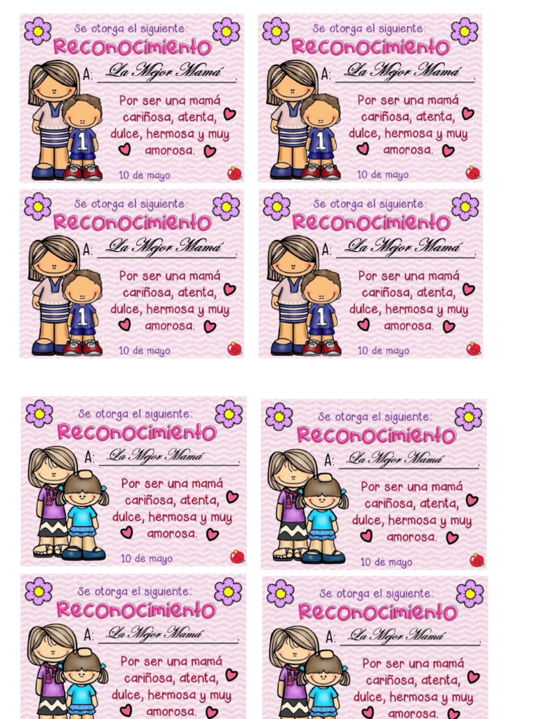 Tarjetas Dia Mami y Alumno | PDF