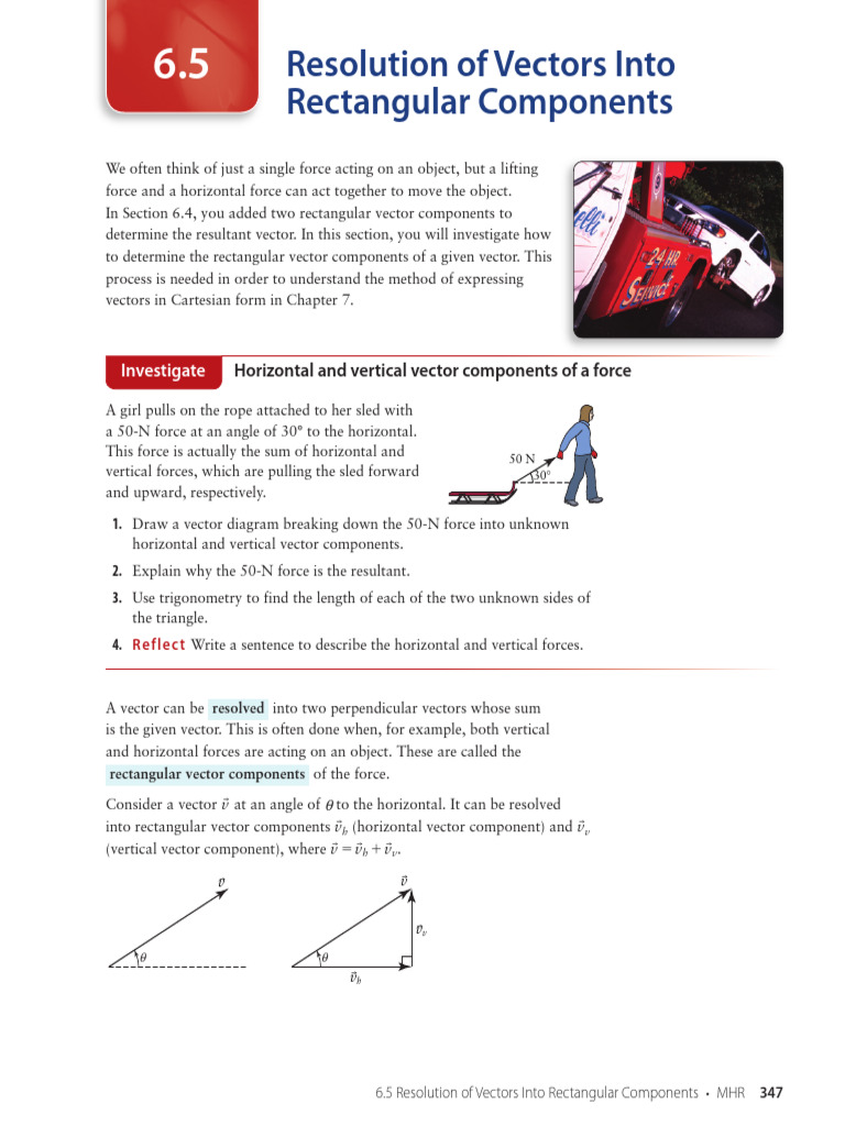 6 5 Resolution of Vectors Into Rectangular Components | PDF