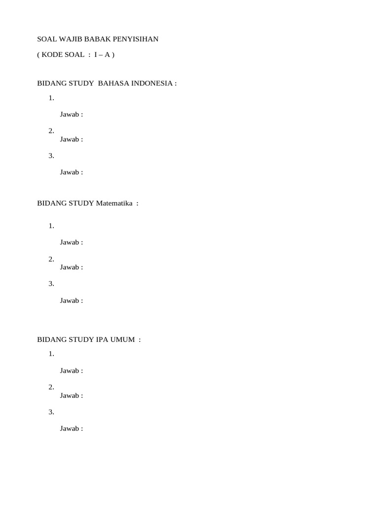 Format Soal Ips Cerdas Cermat P5 New Pdf
