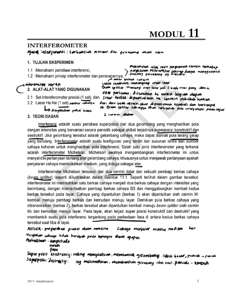 Modul 11 Interferometer 1 Februari 2024 | PDF