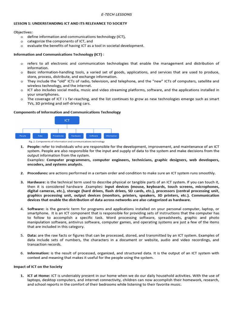 ETech Lessons Compilation 3 | PDF