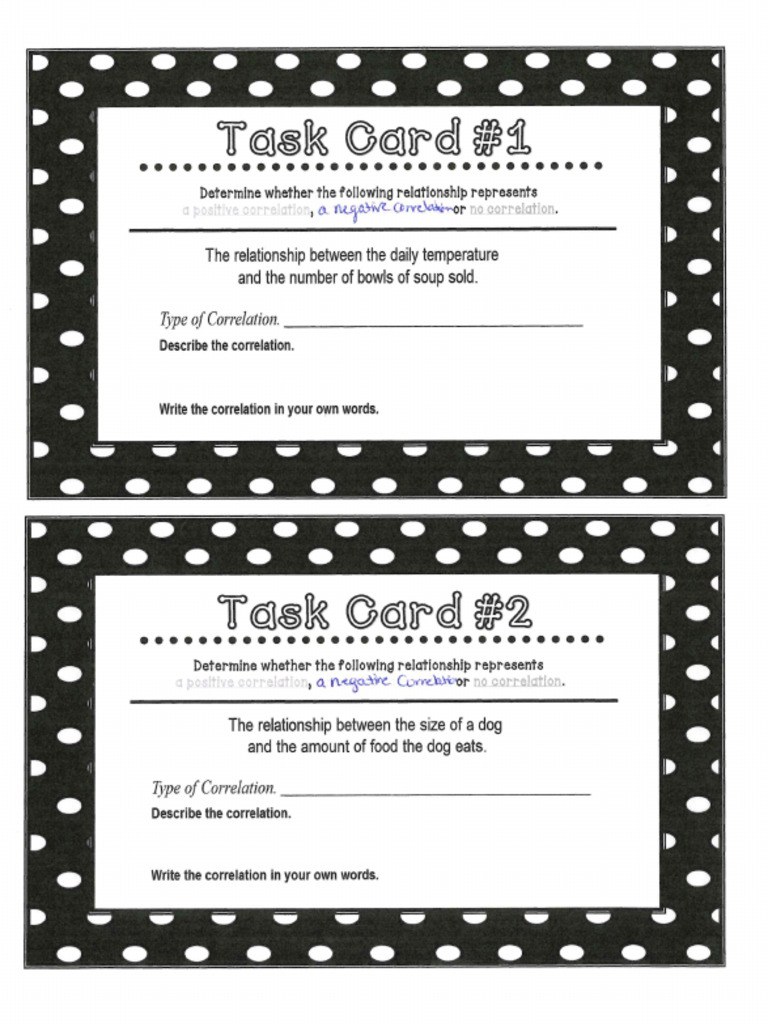 Scatter Plot Task Cards | PDF