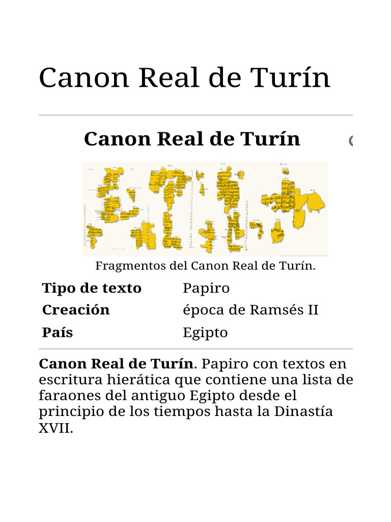 Canon Real de Turín | PDF