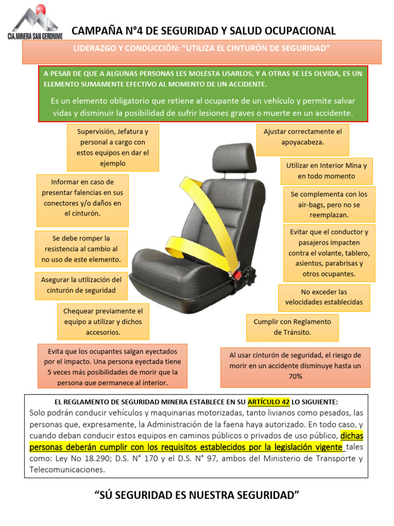 Campaña N°4 - Conducción - Utiliza Cinturón de Seguridad | PDF