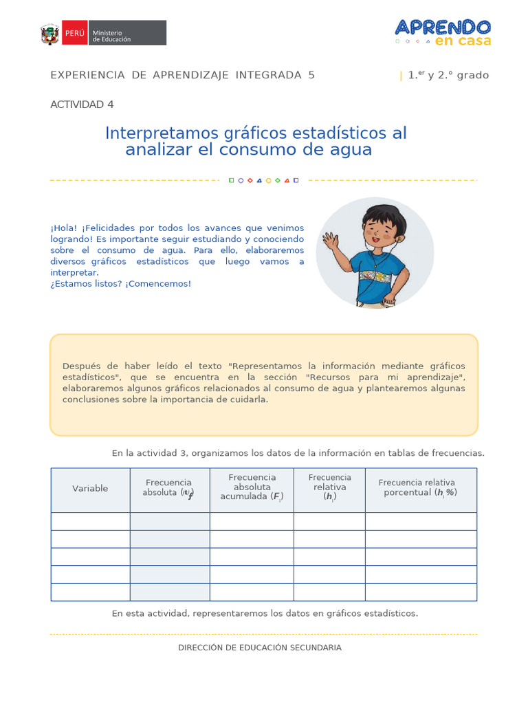 Exp5 Secundaria 1y2 Act04interpretamosgraficosestadisticos | PDF