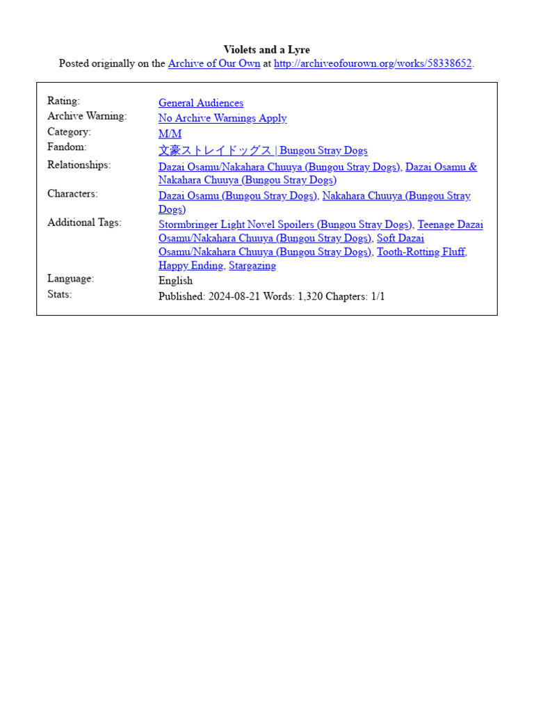 Violets and A Lyre | PDF