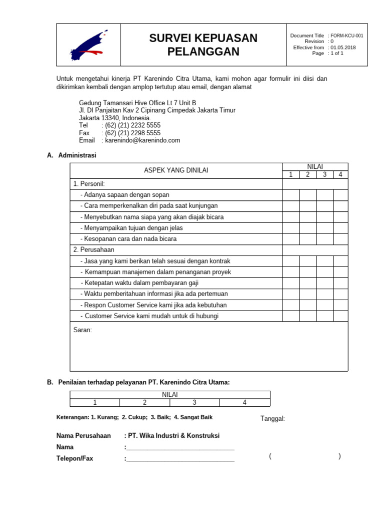 Survei Kepuasan Pelanggan | PDF