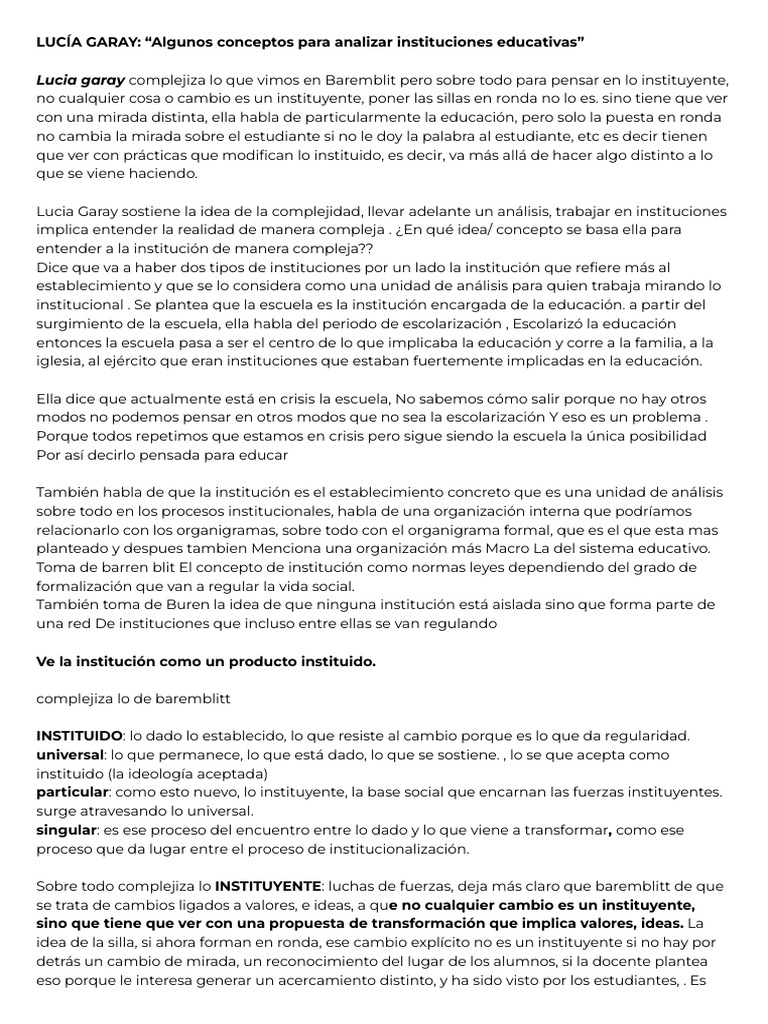 Complejidad Institucional en Educación | PDF | Institución | Sociedad