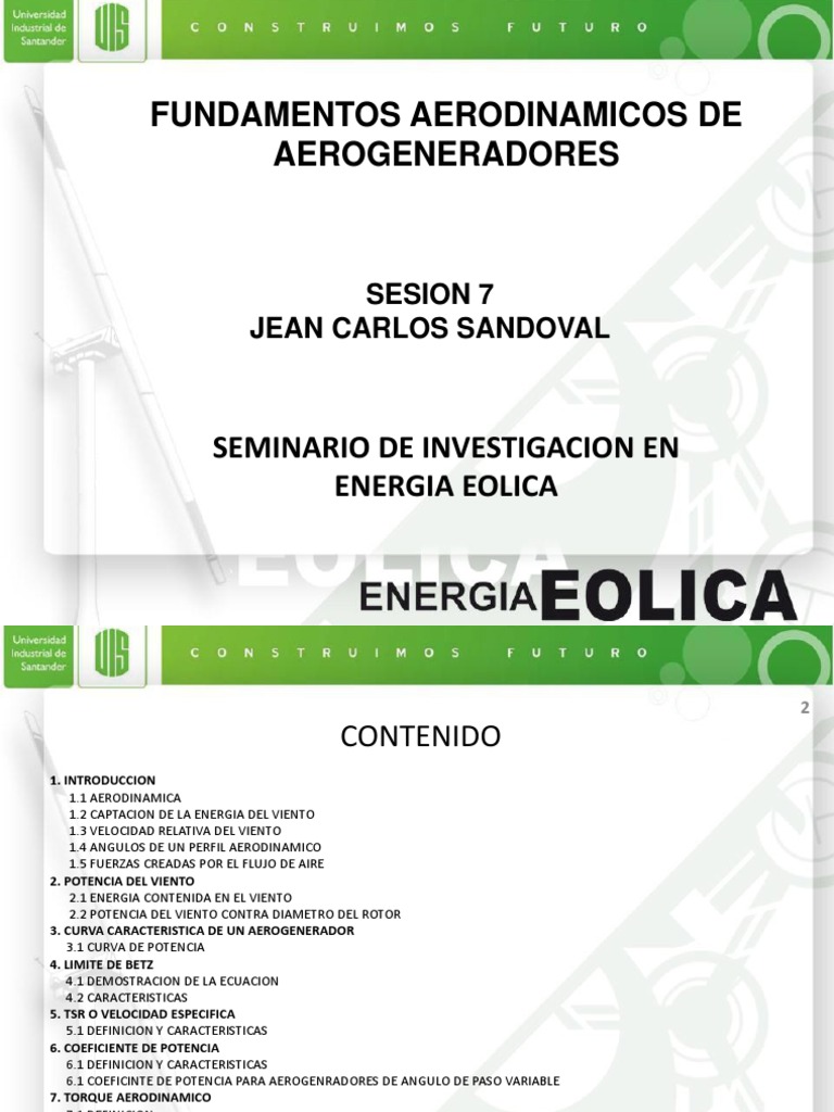 Aerodinámica de Aerogeneradores | PDF | Turbina eólica | Superficie ...