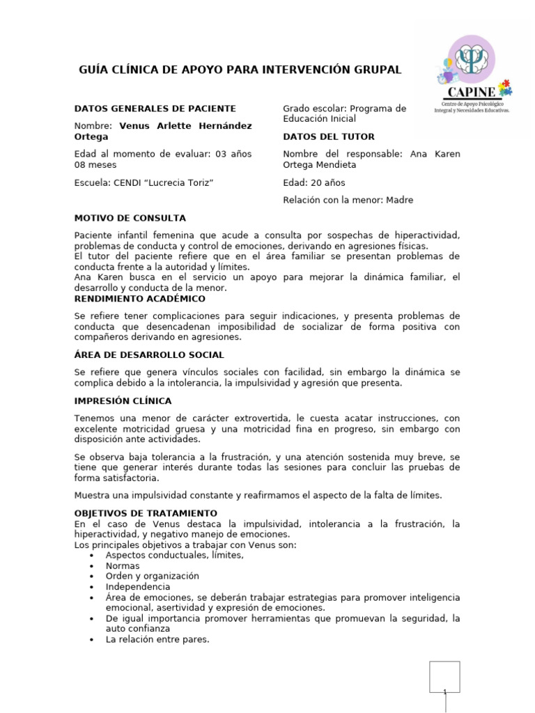 Guía Clínica de Apoyo para Intervención Grupal | PDF | Las emociones ...