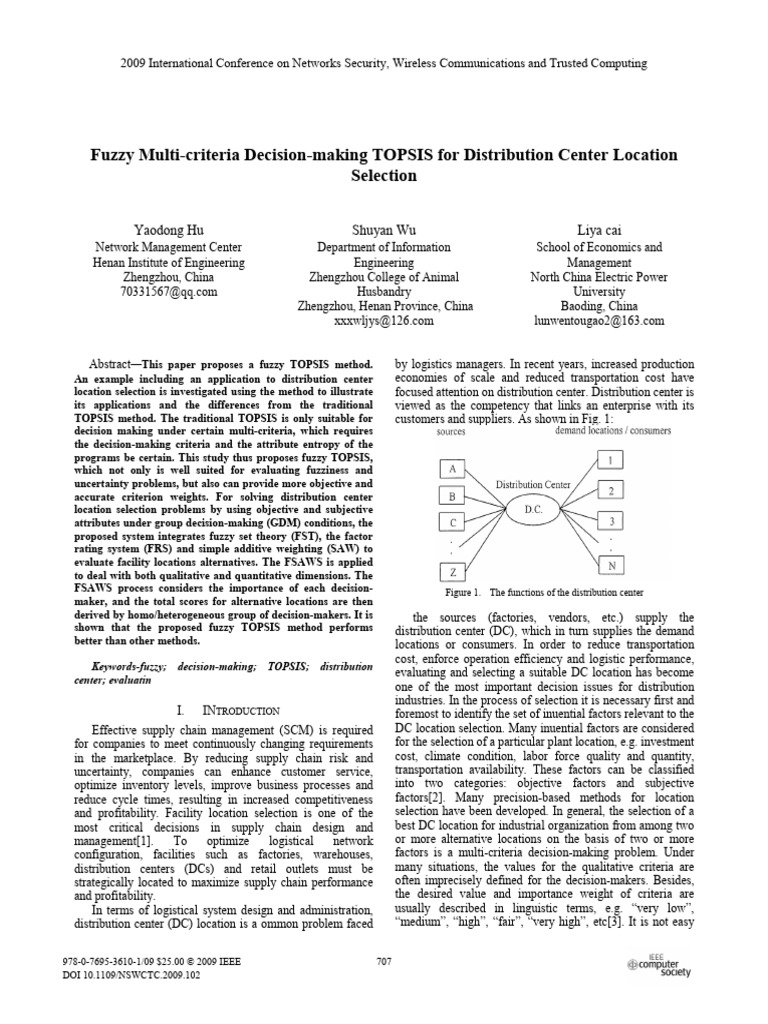 2009 Fuzzy Multi-Criteria Decision-Making TOPSIS For Distribution ...