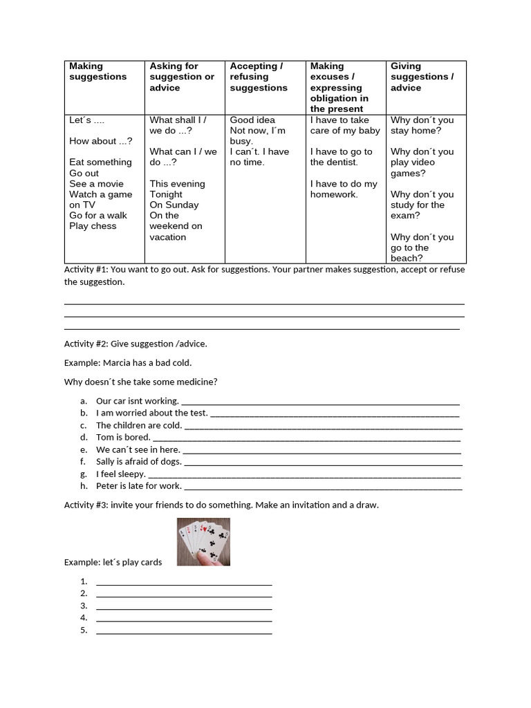 Making Suggestions | PDF