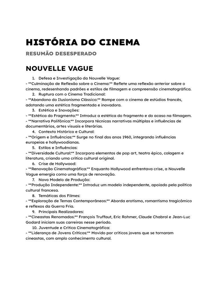 Historia Do Cinema Resumo 1 | PDF