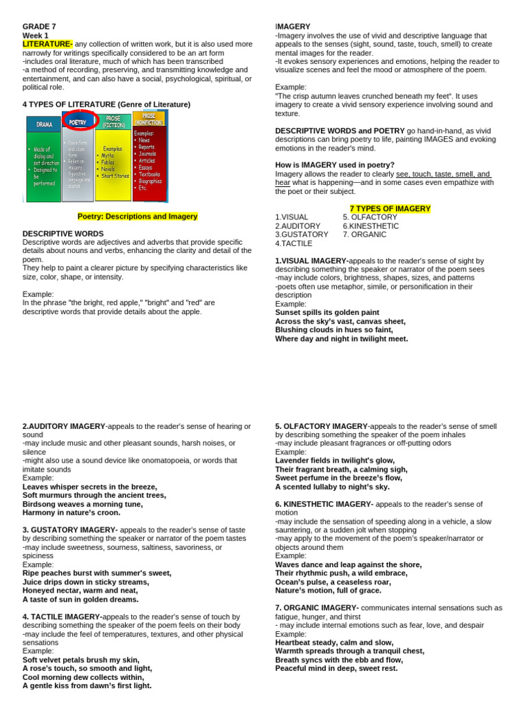 Week 1 q1 Hndout | PDF