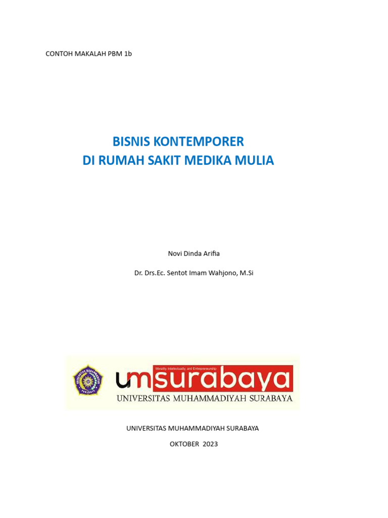PBM Ak1A 07 BisnisKontemporerdiRumahSakitMedikaMulia | PDF