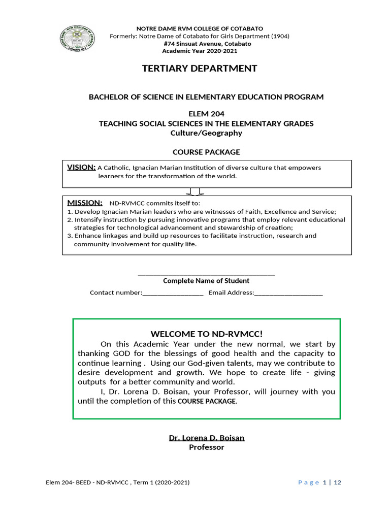 Elem 204 Module 1 | PDF