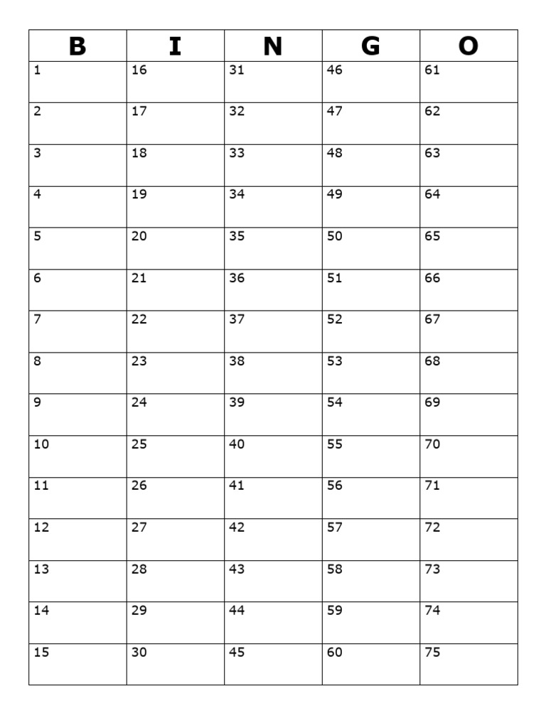 Bingo Tally Sheet | PDF