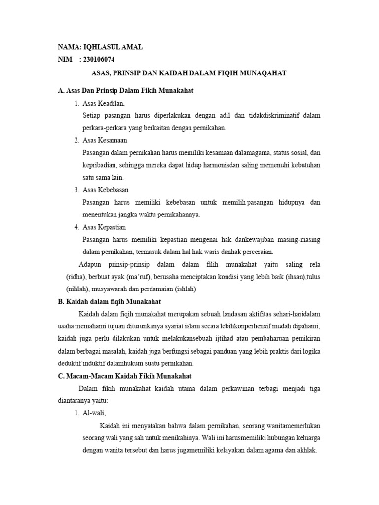 ASAS, PRINSIP DAN KAIDAH DALAM FIQIH MUNAQAHAT | PDF ASAS, PRINSIP DAN KAIDAH DALAM FIQIH MUNAQAHAT | PDF