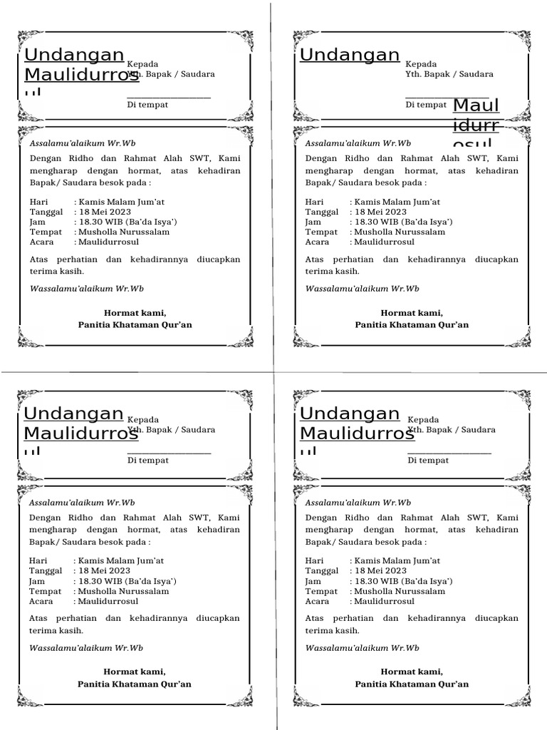 Undangan Hajatan 4 | PDF