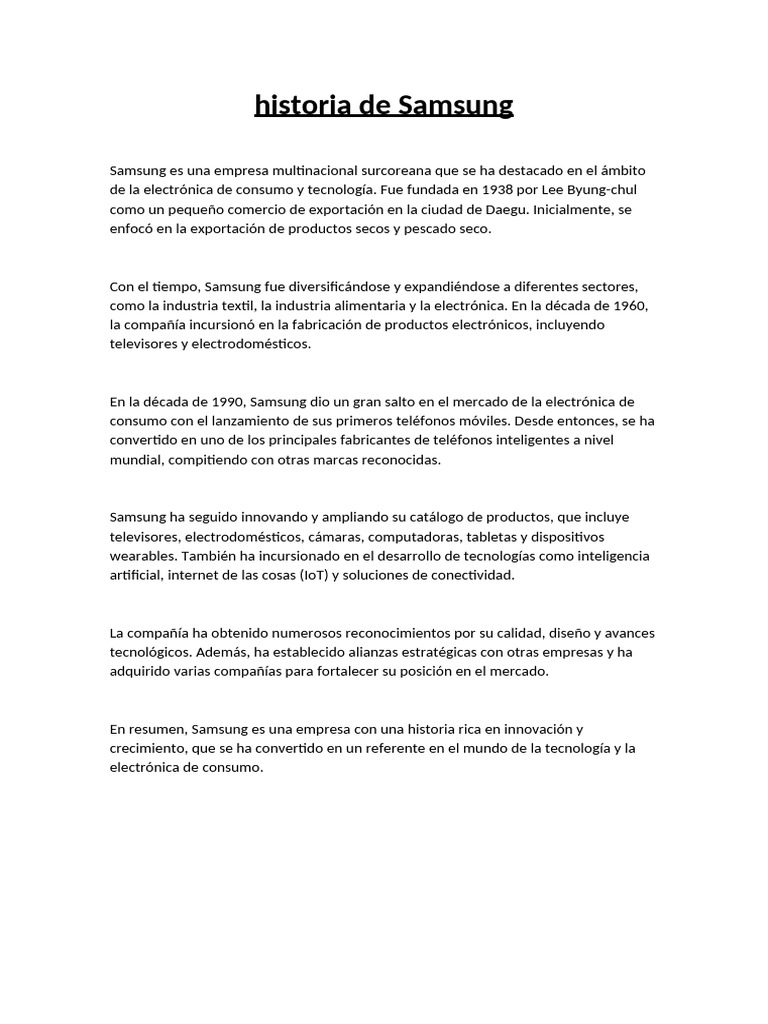 Historia de Samsung | PDF
