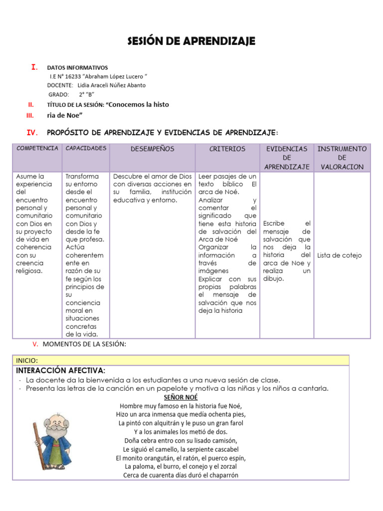 Sesion 21-III Ciclo-Rel-El Arca de Noé | PDF