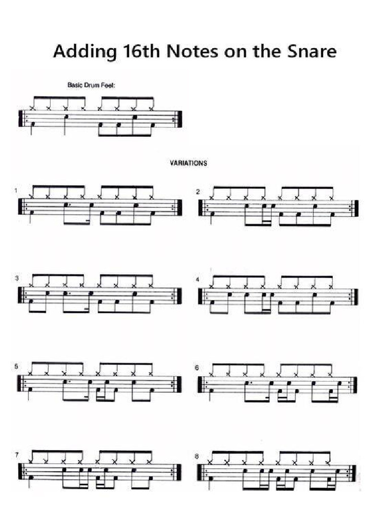 16th note snare beats | PDF