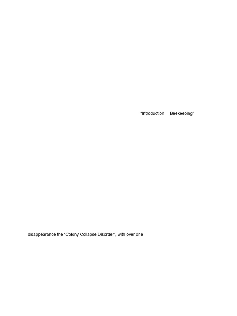 Beekeeping New Course Research Proposal Sample Pdf