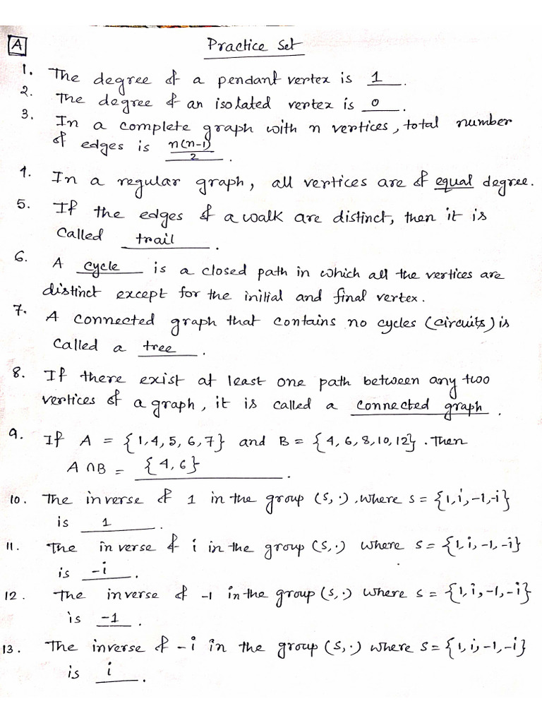 Discrete Mathematics Practice Set | PDF