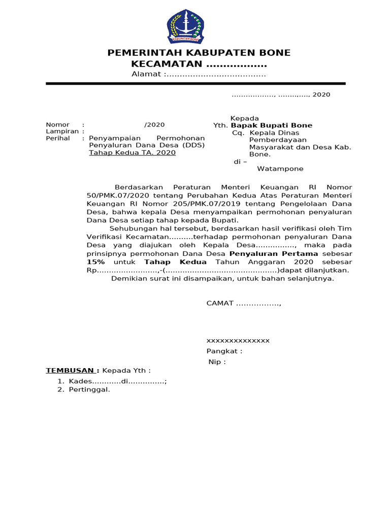 sURAT Pengantar Camat Dds | PDF