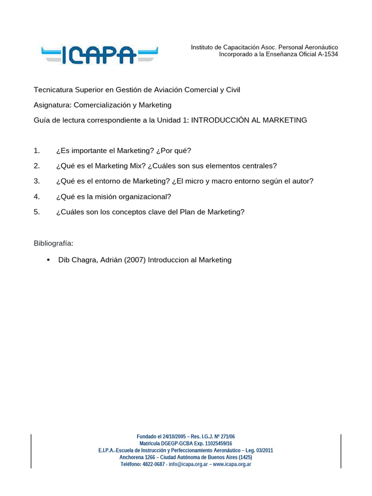 Guía de Lectura Unidad 1 | PDF