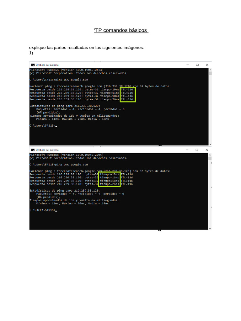 TP Comando Basicos | PDF