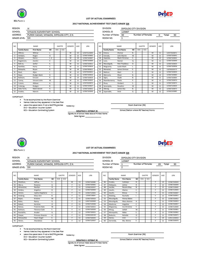 Bea Form 1 Nat A4 Size Docx PP 1 PDF Free | PDF