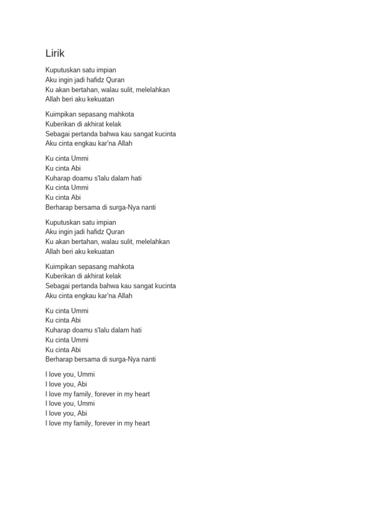 Ummi Lirik | PDF