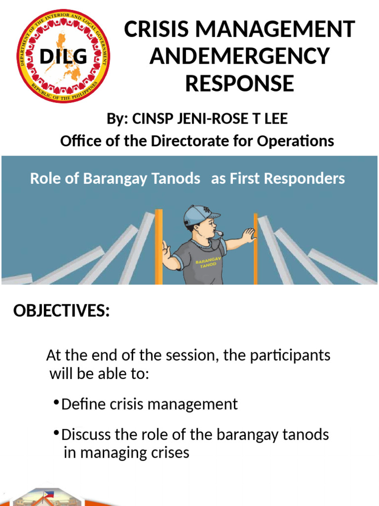 Session 3.2 Crisis Management Emergency Response | PDF