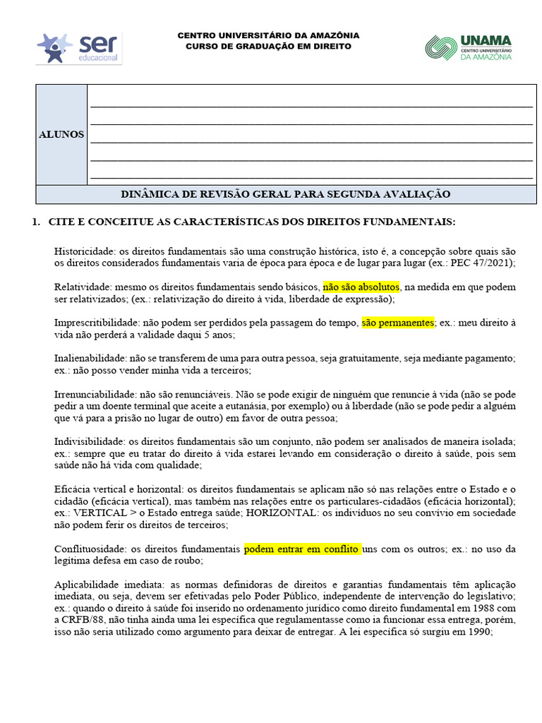 Revisão Finalizada Prova Av2 | PDF