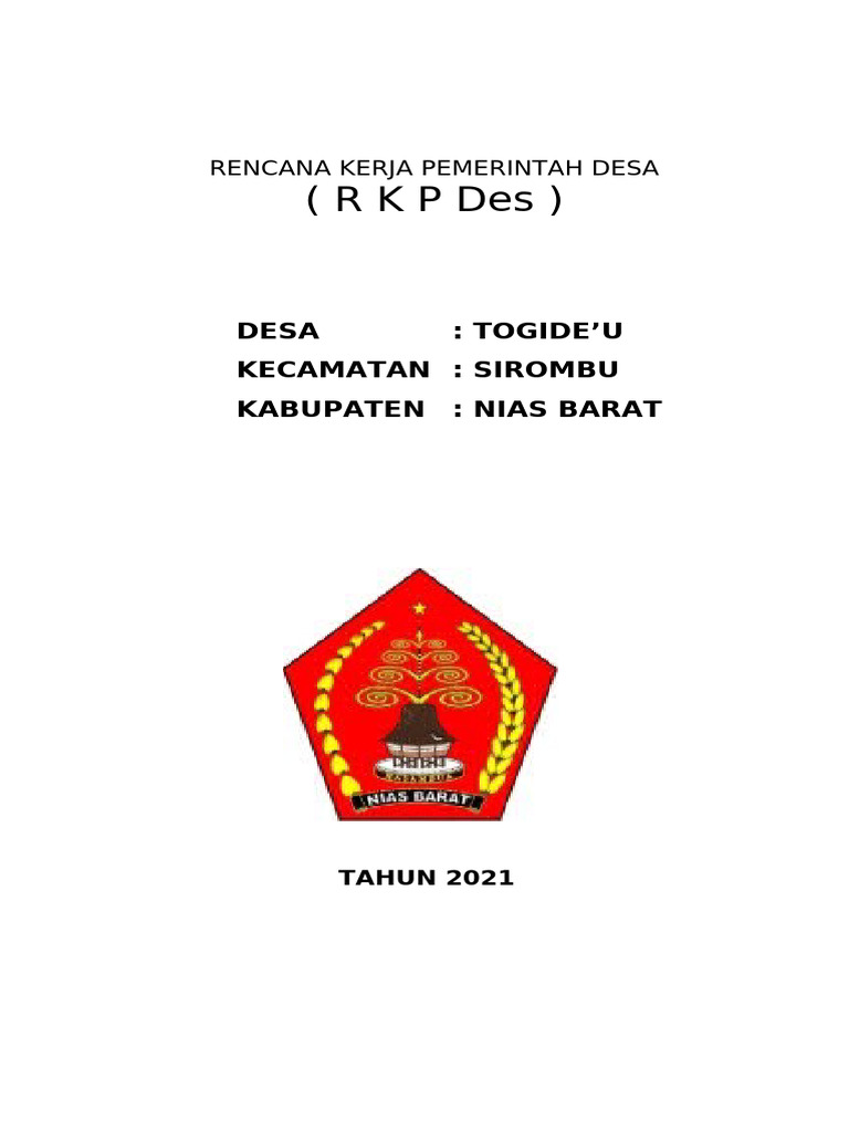 COVER RKPDesa 2021 | PDF