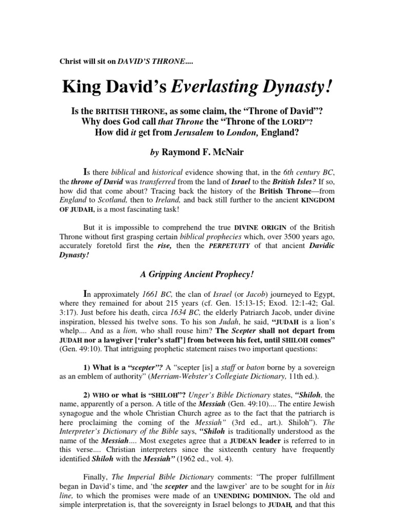 King Davids Everlasting Dynasty! by McNair | PDF | Jeremiah | David