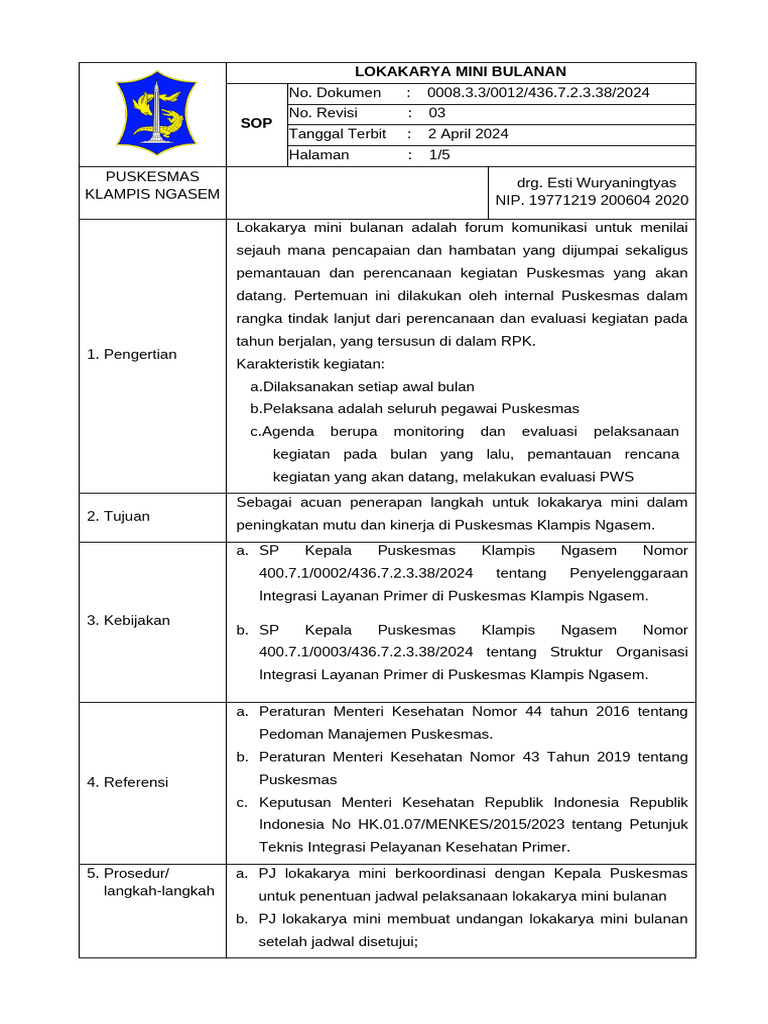 SOP Lokmin ILP | PDF