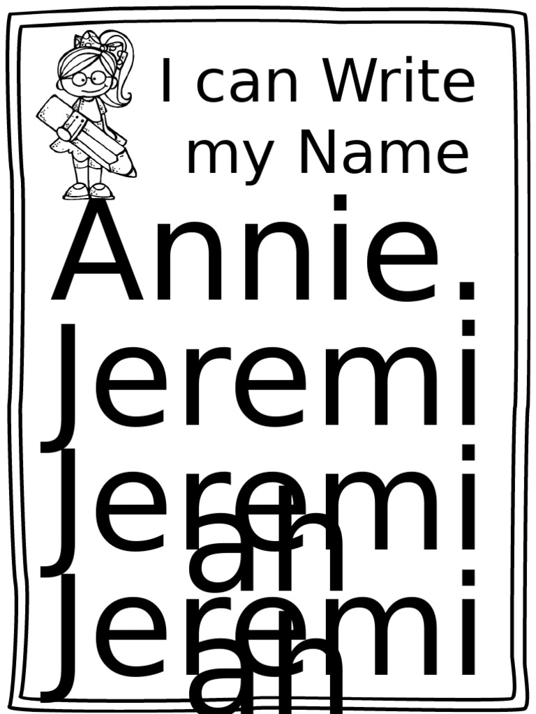 PowerPoint Name Writing Girl | PDF