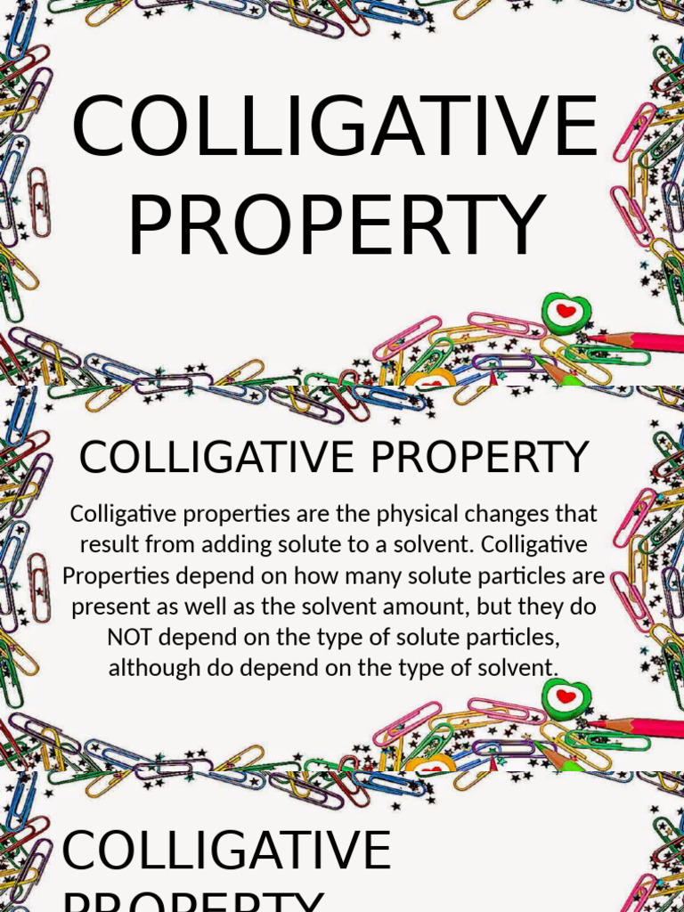 Colligative Property | PDF | Osmosis | Chemical Engineering