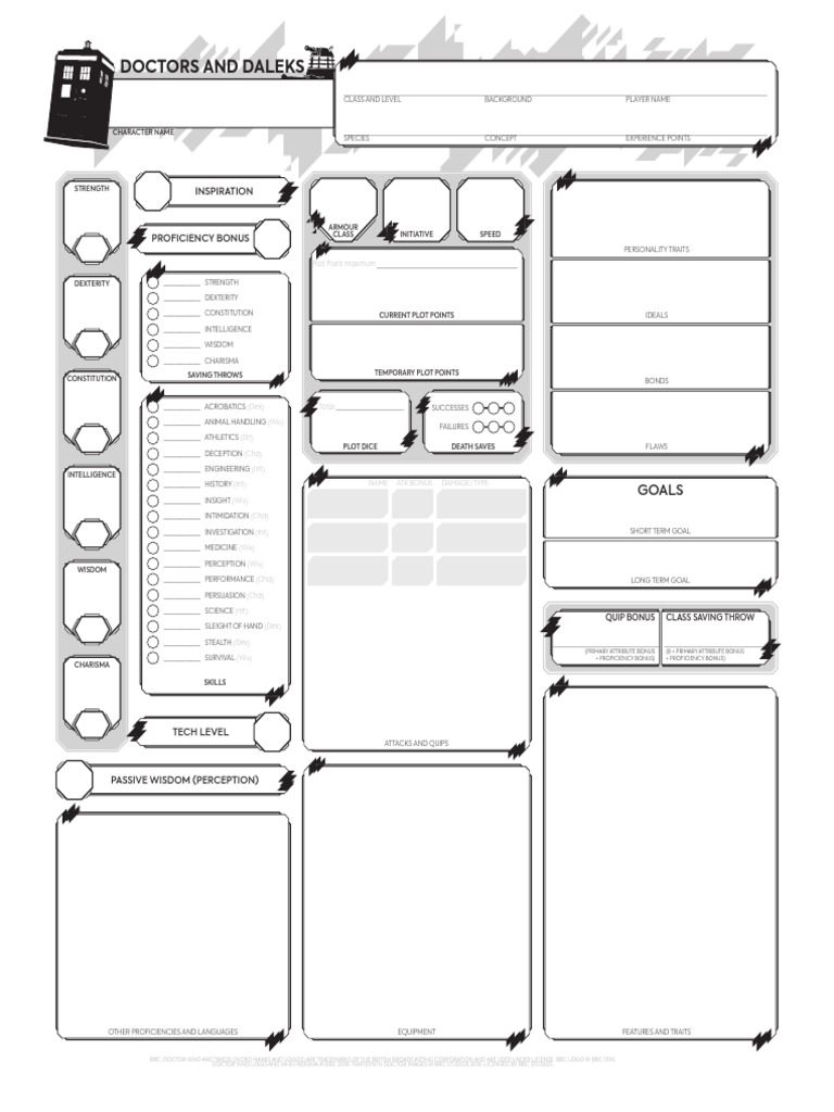 Doctors_and_Daleks_3._Character_Sheet_Fillable_220719 | PDF