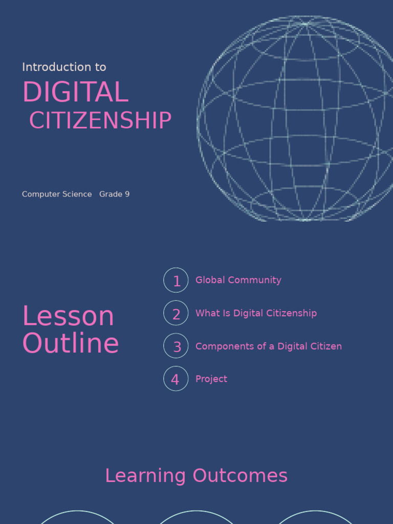 Introduction to Digital Citizenship Education Presentation in Navy Pink ...