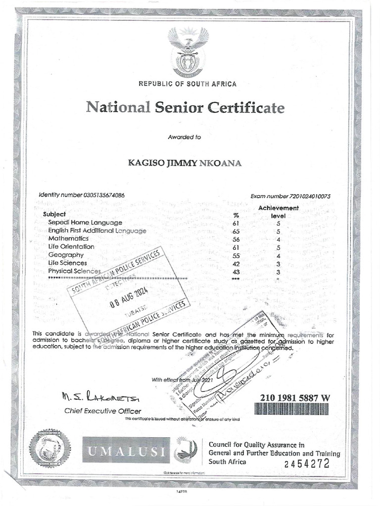Matric Certificate PDF 2 More Files | PDF
