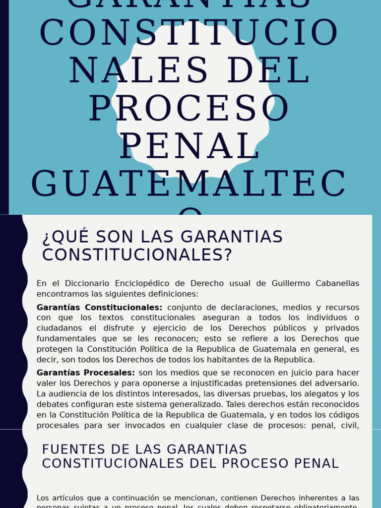 Tema 1 - Garantias Constitucionales Del Proceso Penal Guatemalteco | PDF