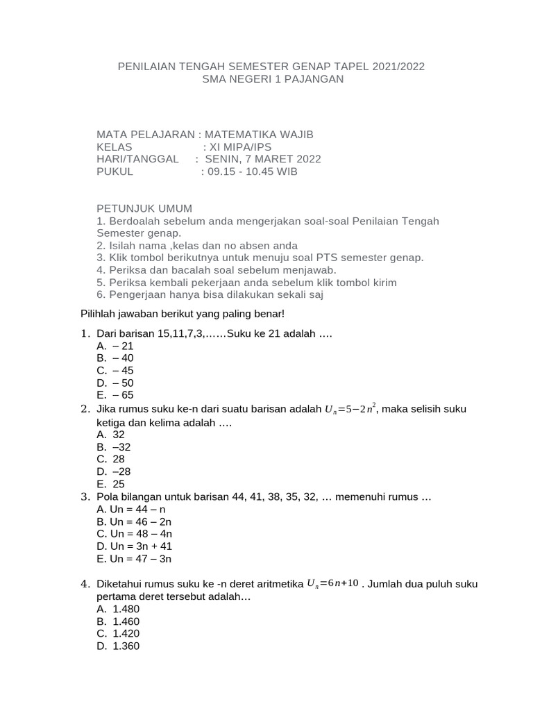 Soal PTS | PDF