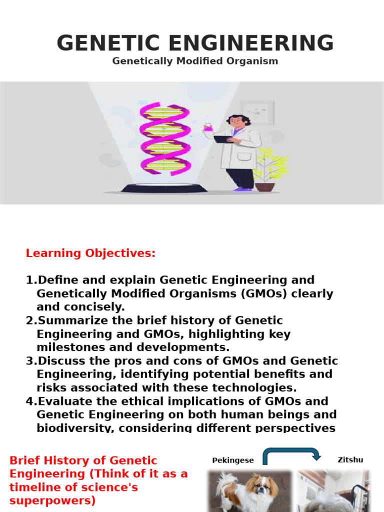 Genetic Engineering and GMOs Topic | PDF