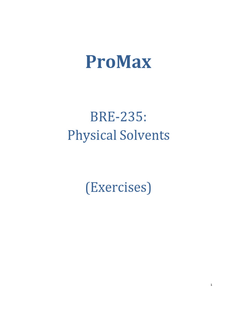 BRE 235 - Physical Solvents Exercises | PDF