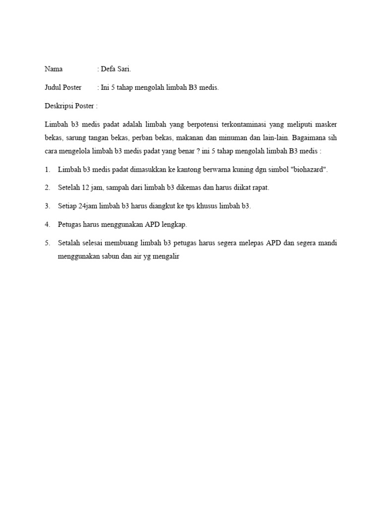 Deskripsi Poster Defa Sari UNSRI | PDF
