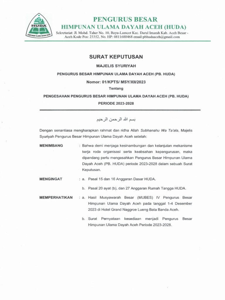 SK - Pb-Huda 2023-2028 | PDF