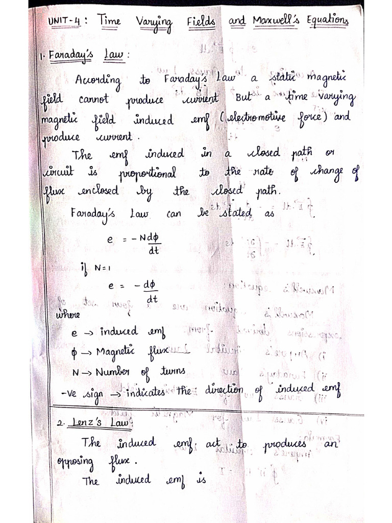 EMF Unit 4 - ECE | PDF